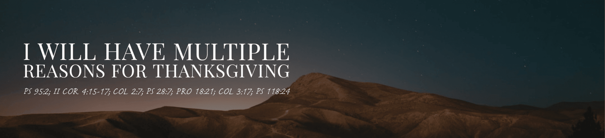 I Will Have Multiple Reasons For Thanksgiving – Christian Fellowship ...
