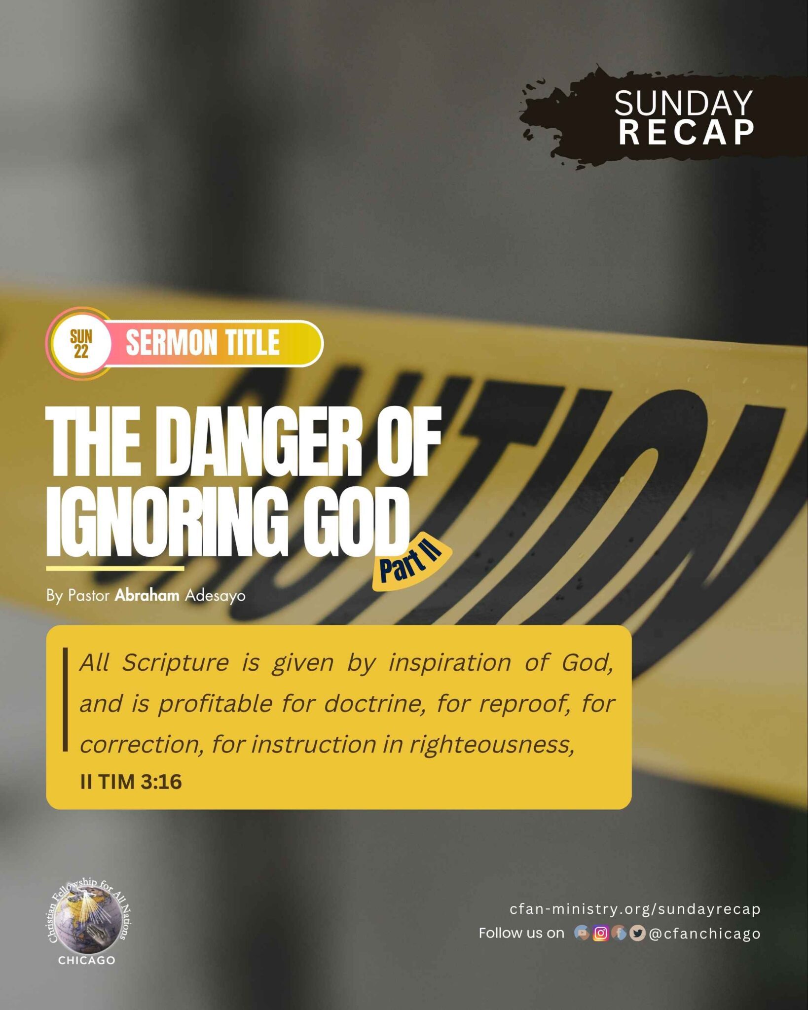 The Danger Of Ignoring God – Part 2 – Christian Fellowship For All Nations
