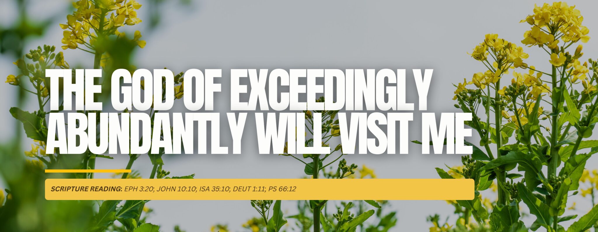 The God of Exceedingly Abundantly Will Visit Me – Christian Fellowship ...